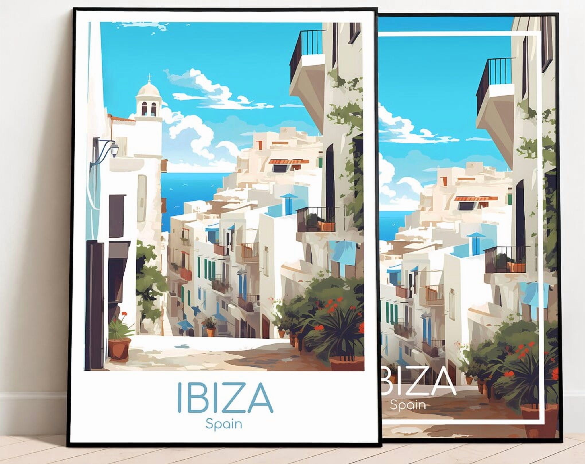 Miluva Ibiza Travel Poster Ibiza Poster Wall Art Spain Vintage Poster ...