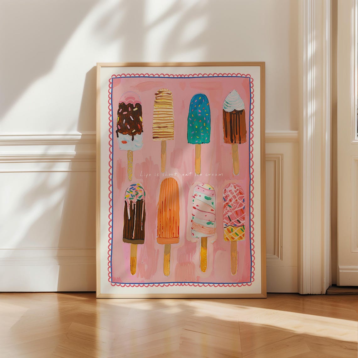 Miluva Ice Cream Print, Gelato Summer Poster, Beach Coastal Wall Art ...