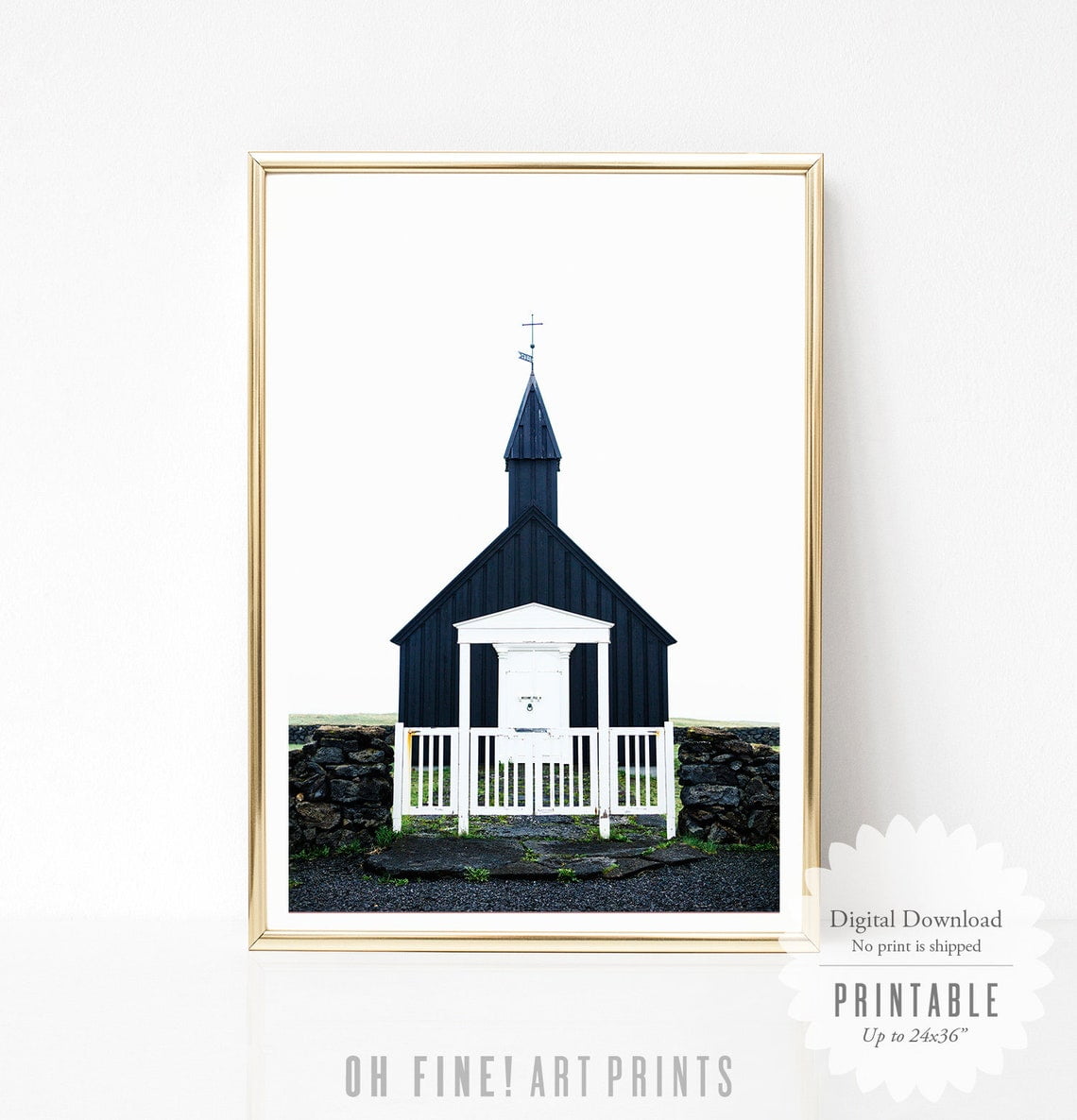 Miluva Iceland Print, Scandinavian Farmhouse Decor, Nordic Rustic Wall ...