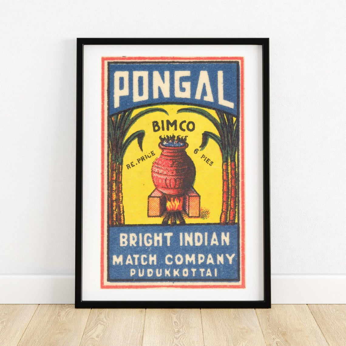 Miluva Indian Matchbox Art Print Vintage Match Company Poster Colorful ...
