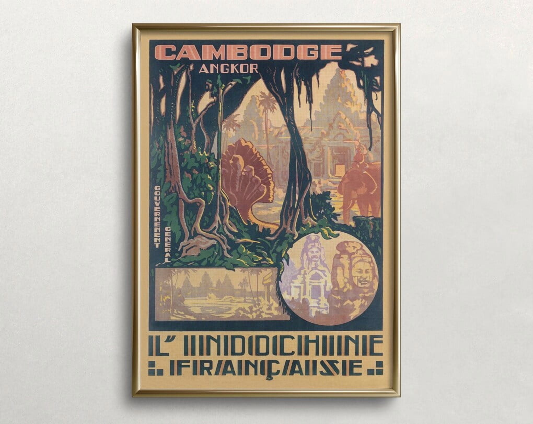 Miluva Indochine Wall Art, Cambodia Print, Travel Poster, Ancient ...
