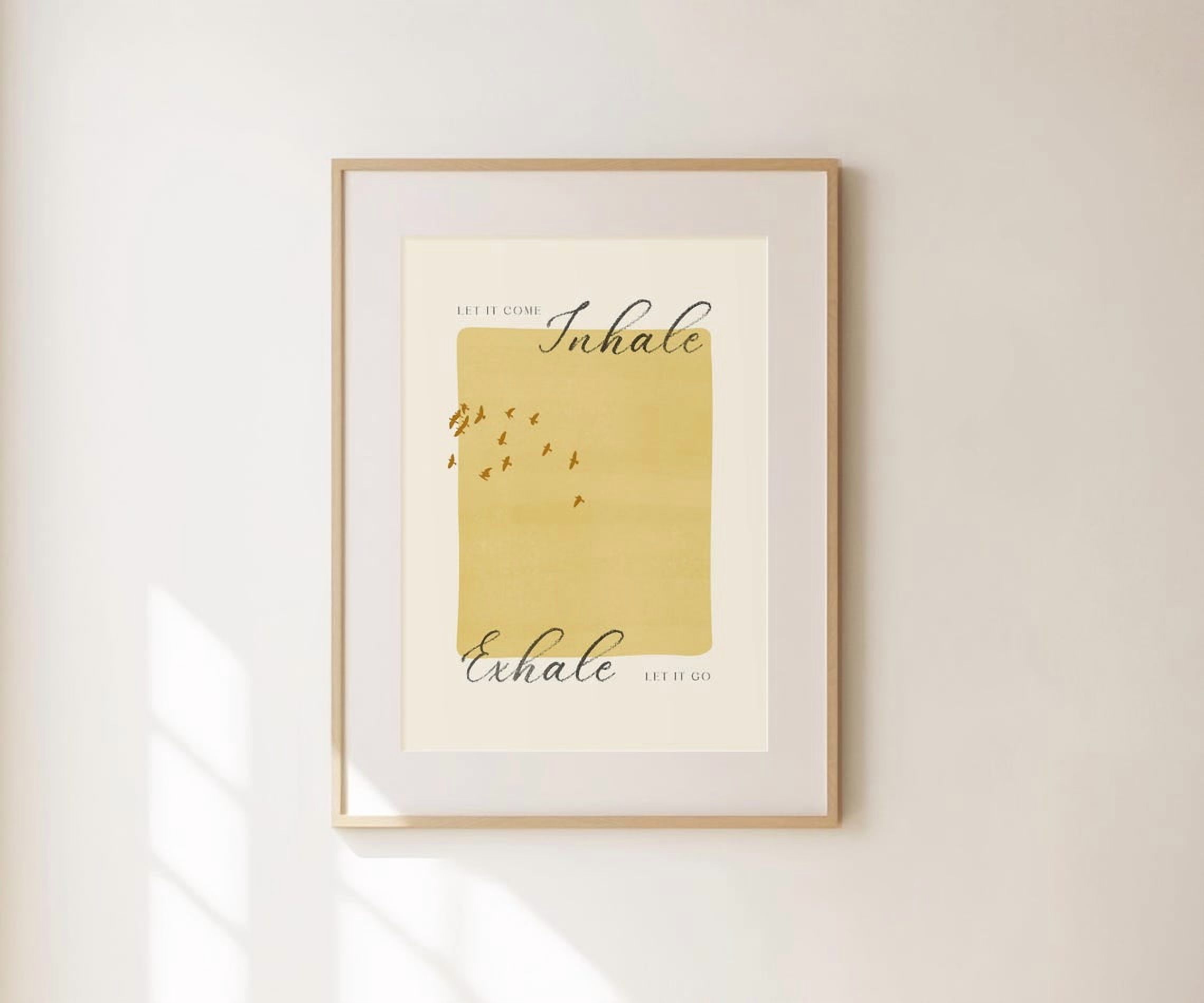 Miluva Inhale Exhale Prin, Yoga Pilates Wall Art, Studio Decor ,Gift ...