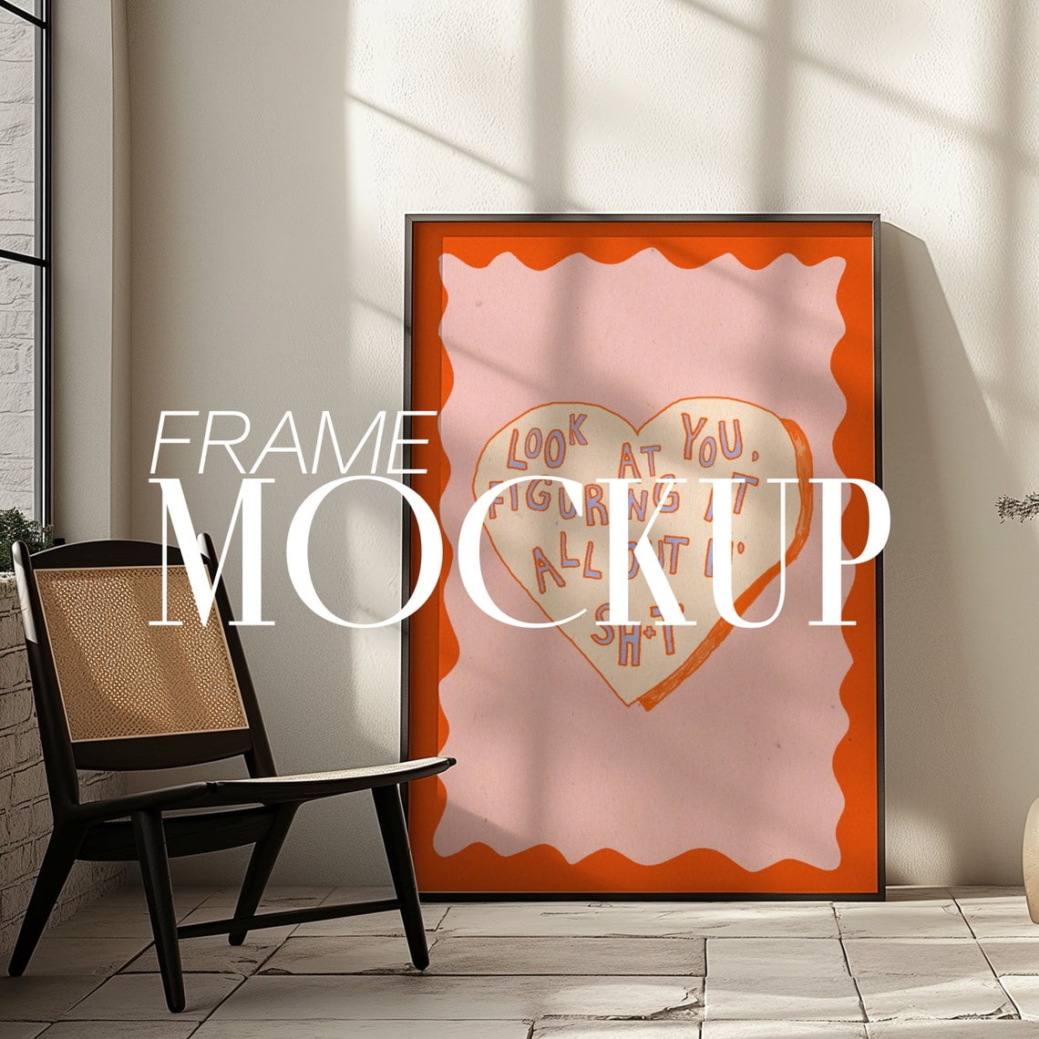 Miluva Interior Black Wooden Frame Print Din A Single Mockup Download ...