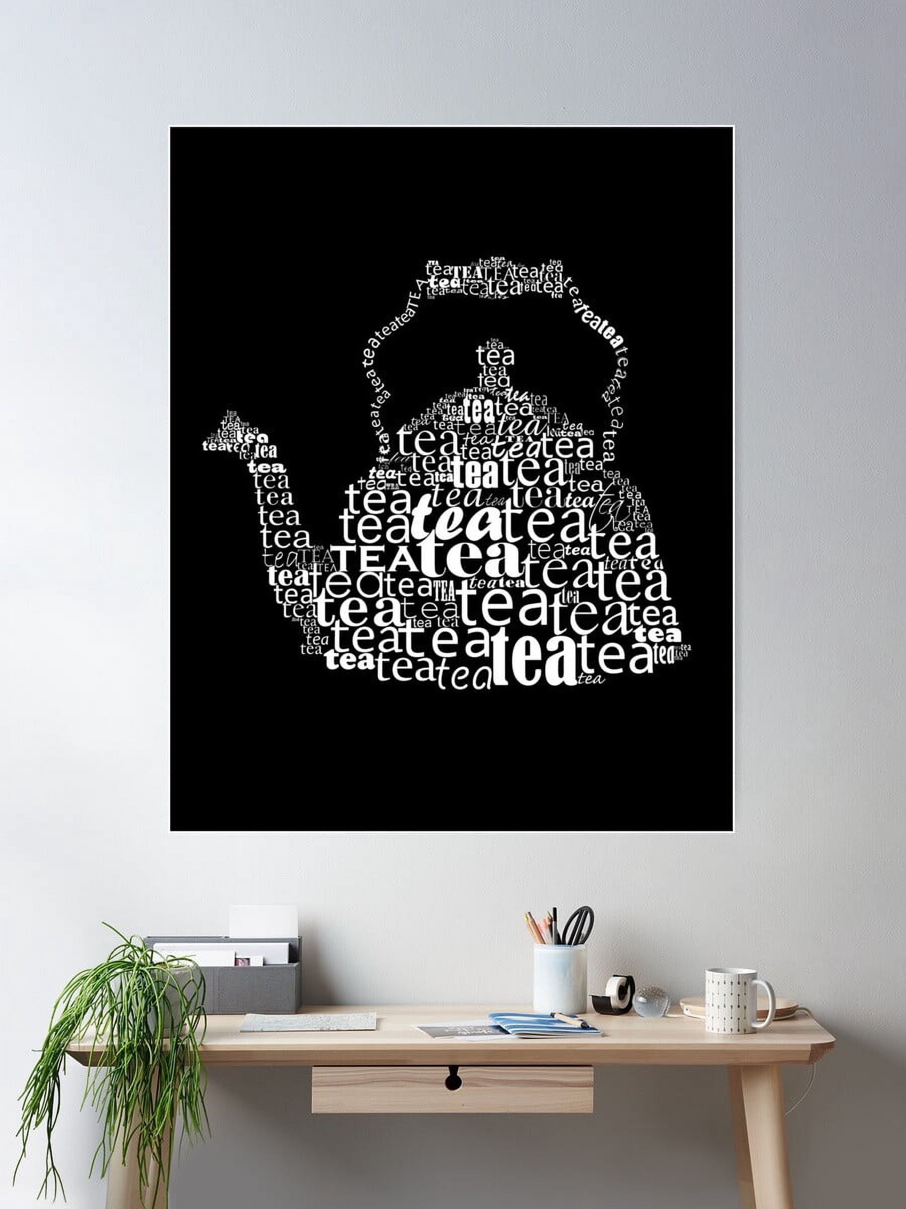 Miluva Invert Tea Pot Poster Wall Art, Modern Wall Decor For Living ...