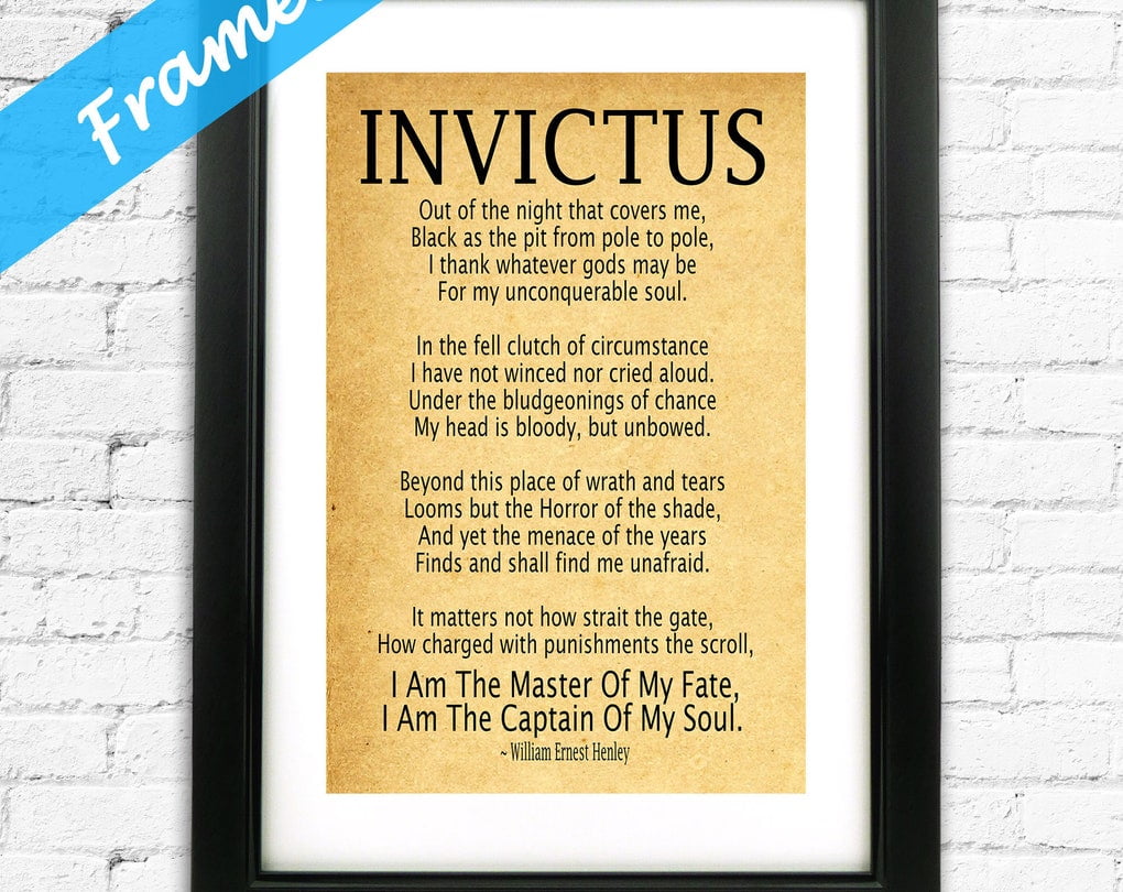 Miluva Invictus Poem Art Print By William Ernest Henley Invictus ...