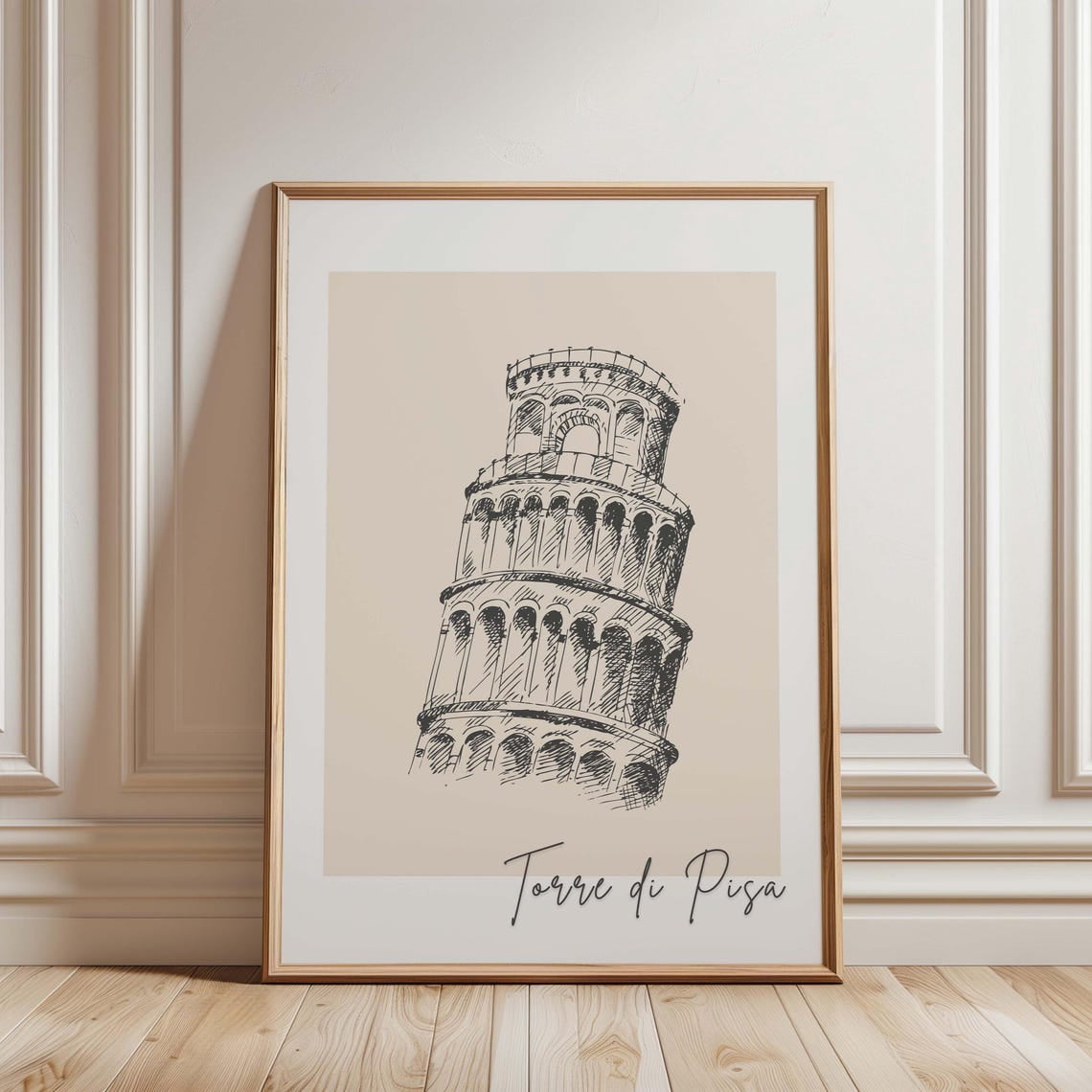 Miluva Italy Travel Print, Pisa Tower Printable Wall Art, Minimalist ...