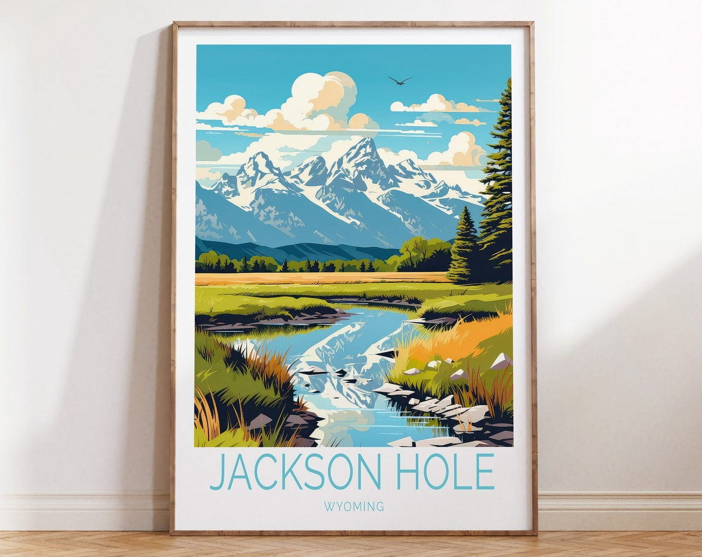 Miluva Jackson Hole Travel Poster, Jackson Hole Poster Wall Art ...