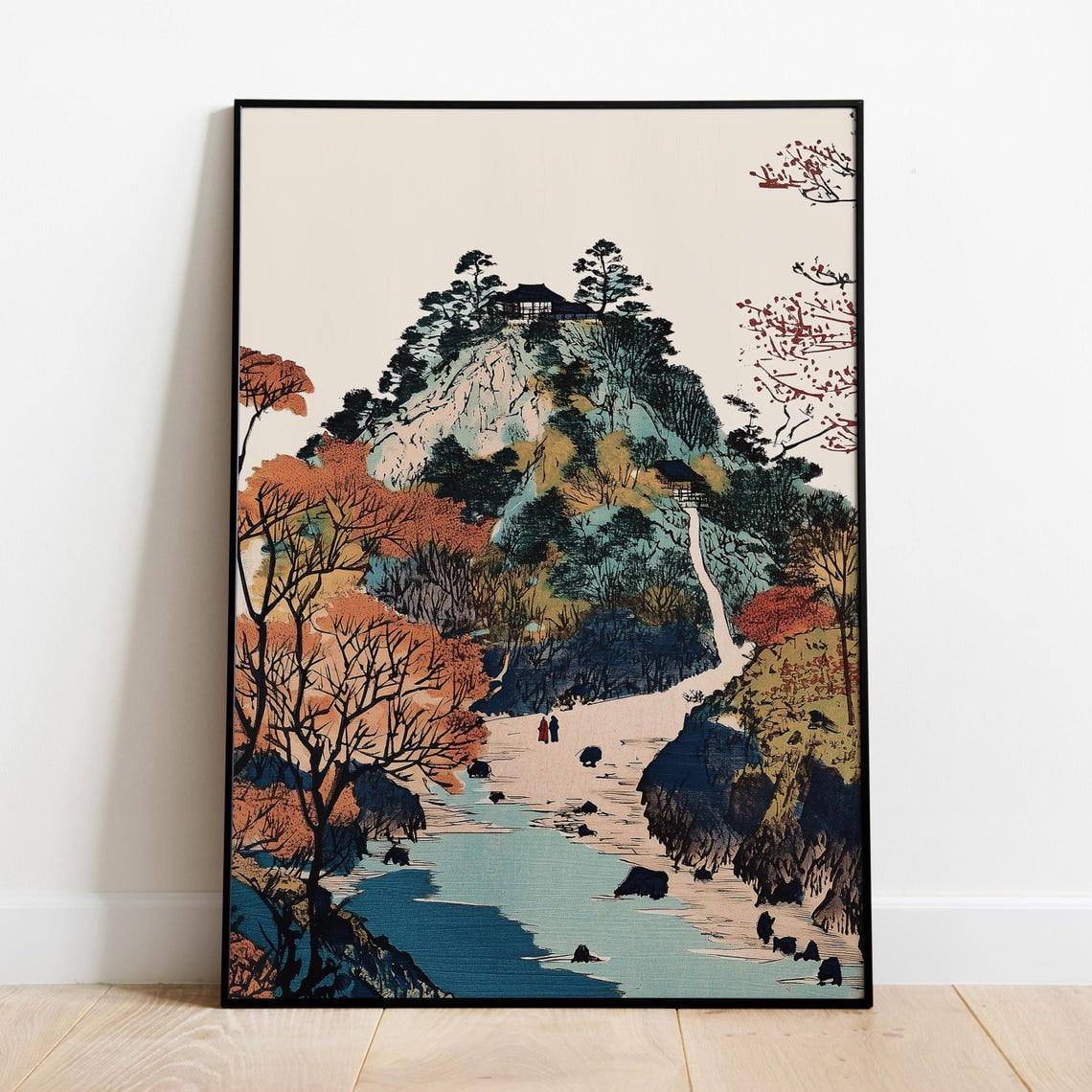 Miluva Japanese Landscape Art Print Vintage-Inspired Ukiyo-E Style ...