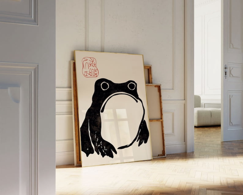 Miluva Japanese Matsumoto Hoji Frog Poster, Ukiyo-E Frog Print, Frog ...