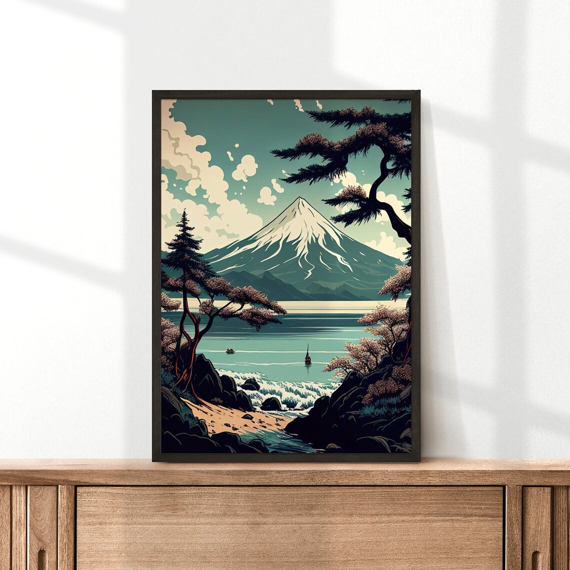 Miluva Japanese Mountain Fuji Wall Art Print, Ukiyo-E Japanese Prints ...