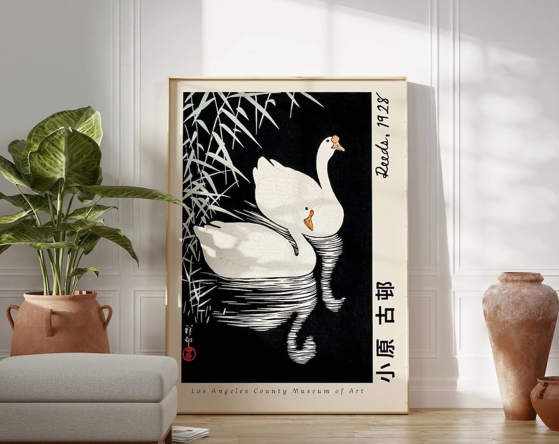 Miluva Japanese Printable Wall Art, Vintage Japanese Swan Bird Artwork ...
