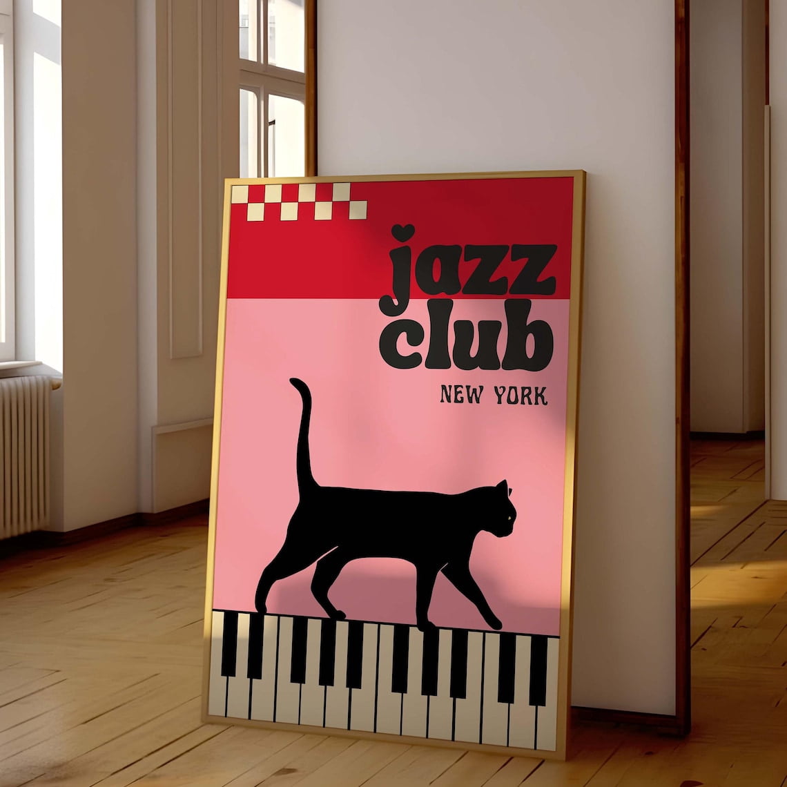 Miluva Jazz Club Printable Wall Art, Retro Jazz Music Print , Mid ...