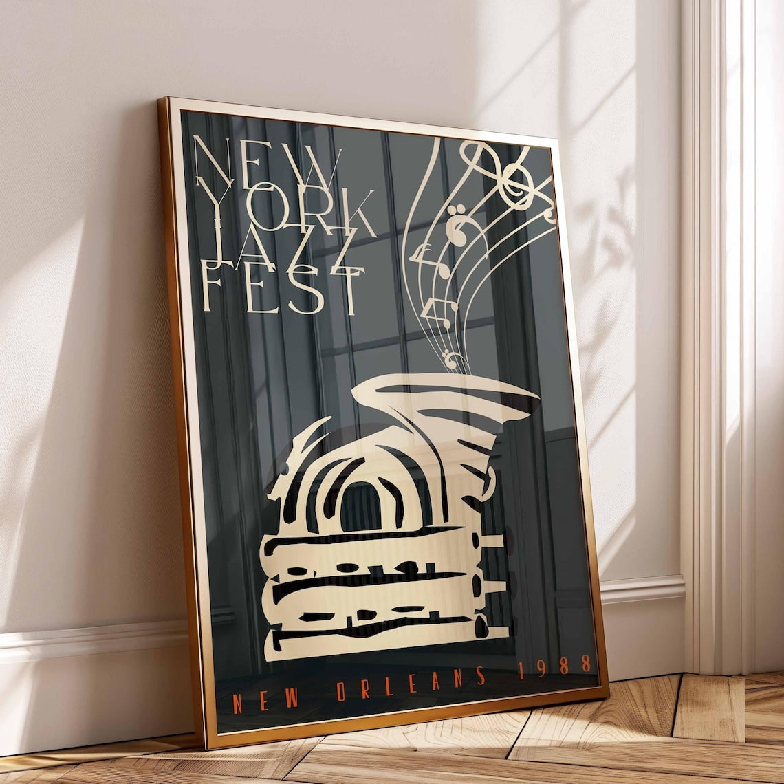 Miluva Jazz Festival Printable Wall Art, Retro Jazz Music Art Print ...