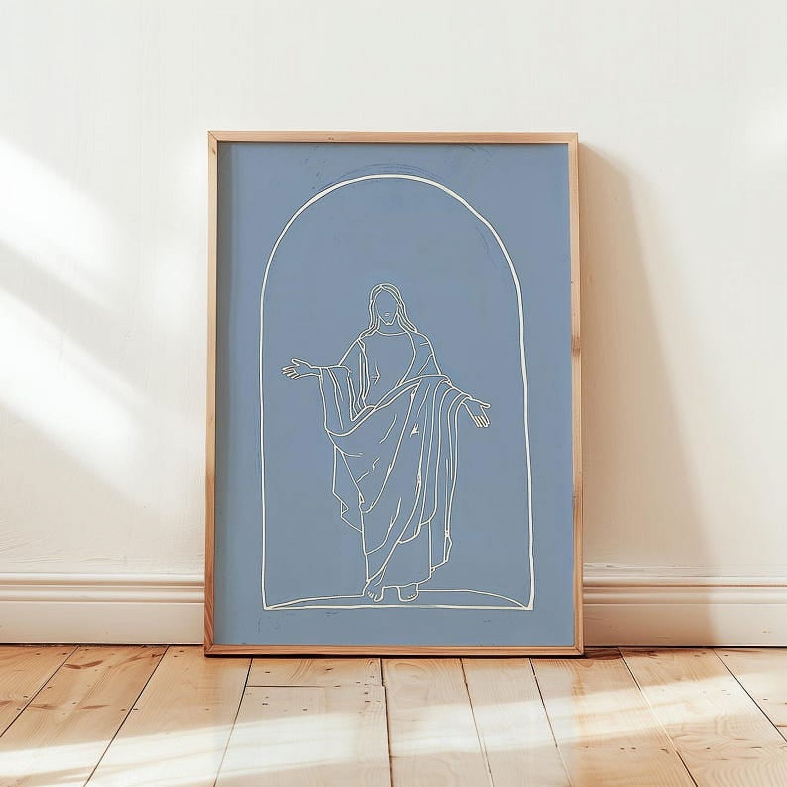 Miluva Jesus Silhouette Print Christian Wall Art Printable, Minimalist ...