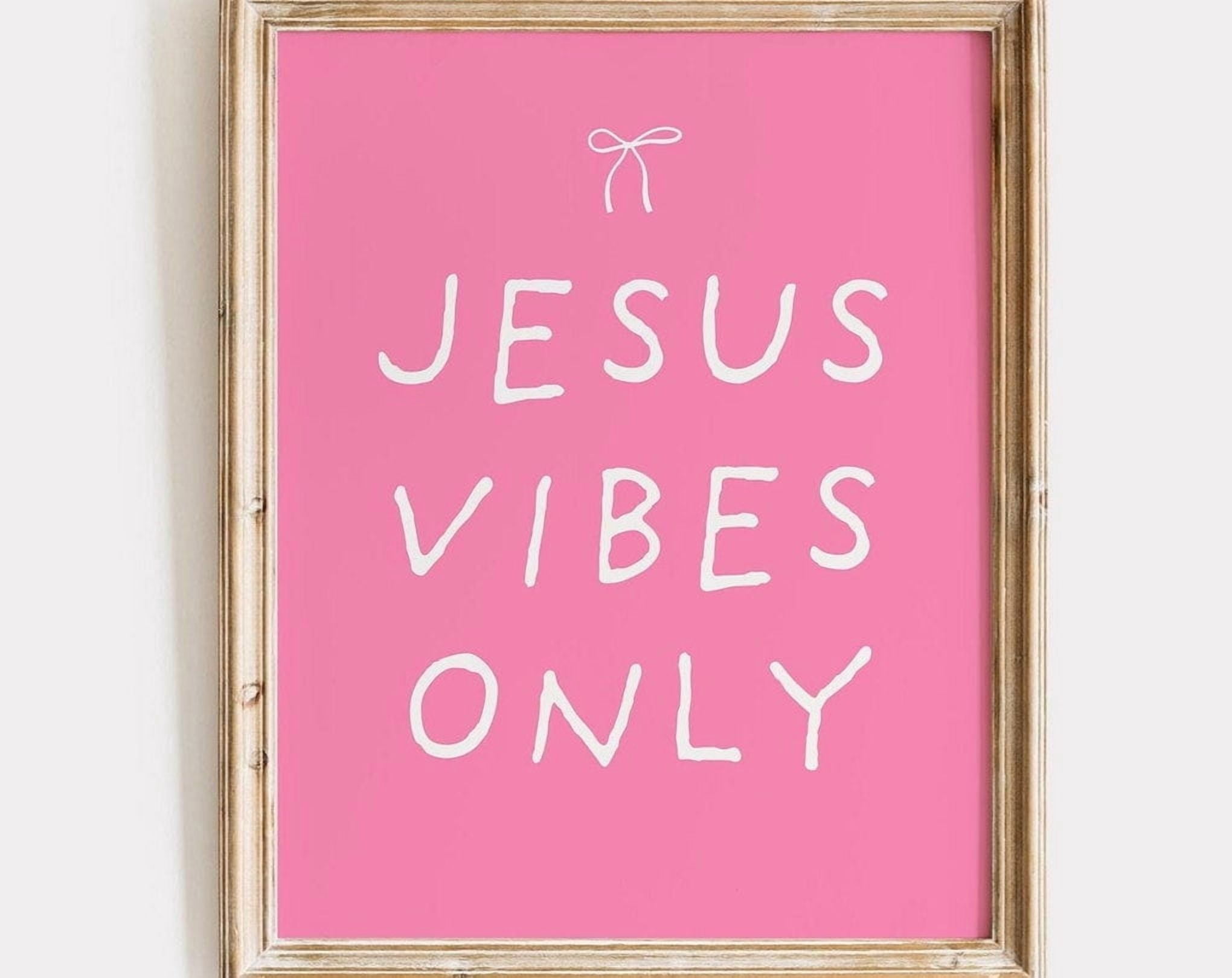 Miluva Jesus Vibes Only Pink Christian Wall Art Prayer Board Printables ...