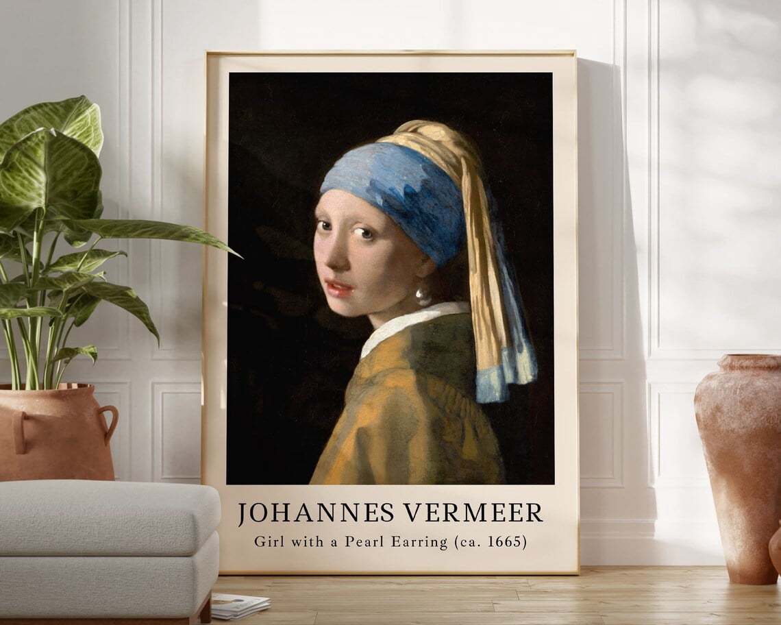 Miluva Johannes Vermeer Print, Girl With A Pearl Earring Ca. 1665 ...