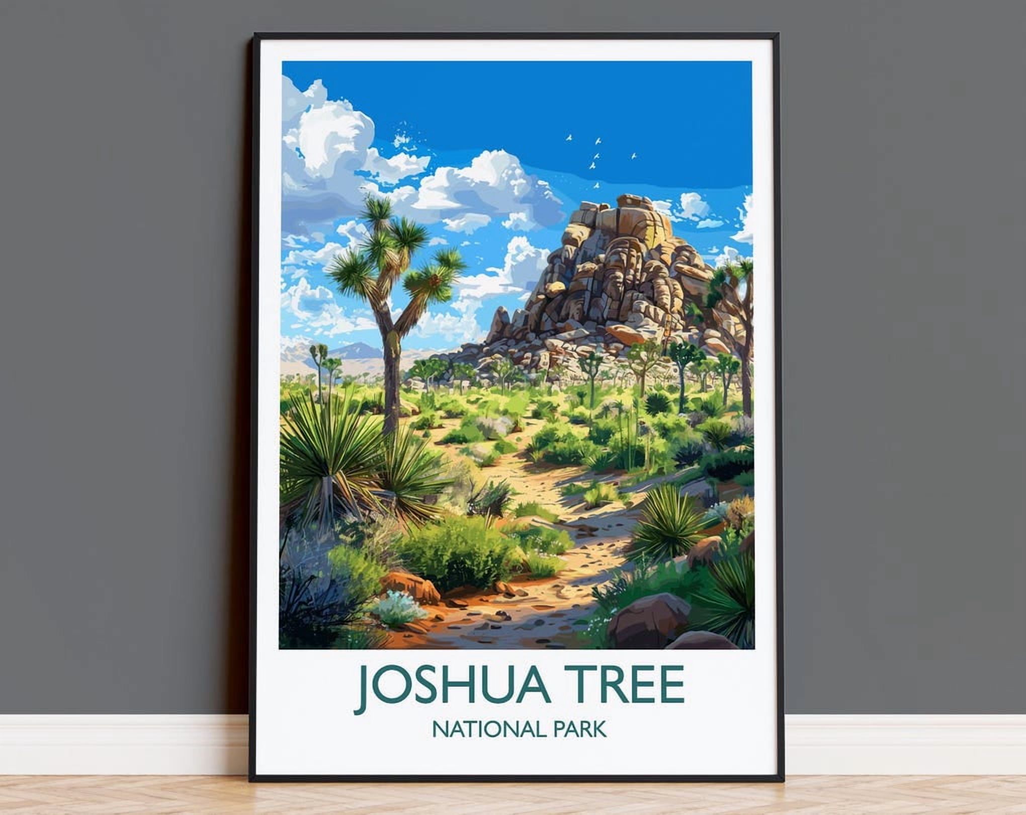 Miluva Joshua Tree National Park Travel Poster Wall Art, Travel Print ...