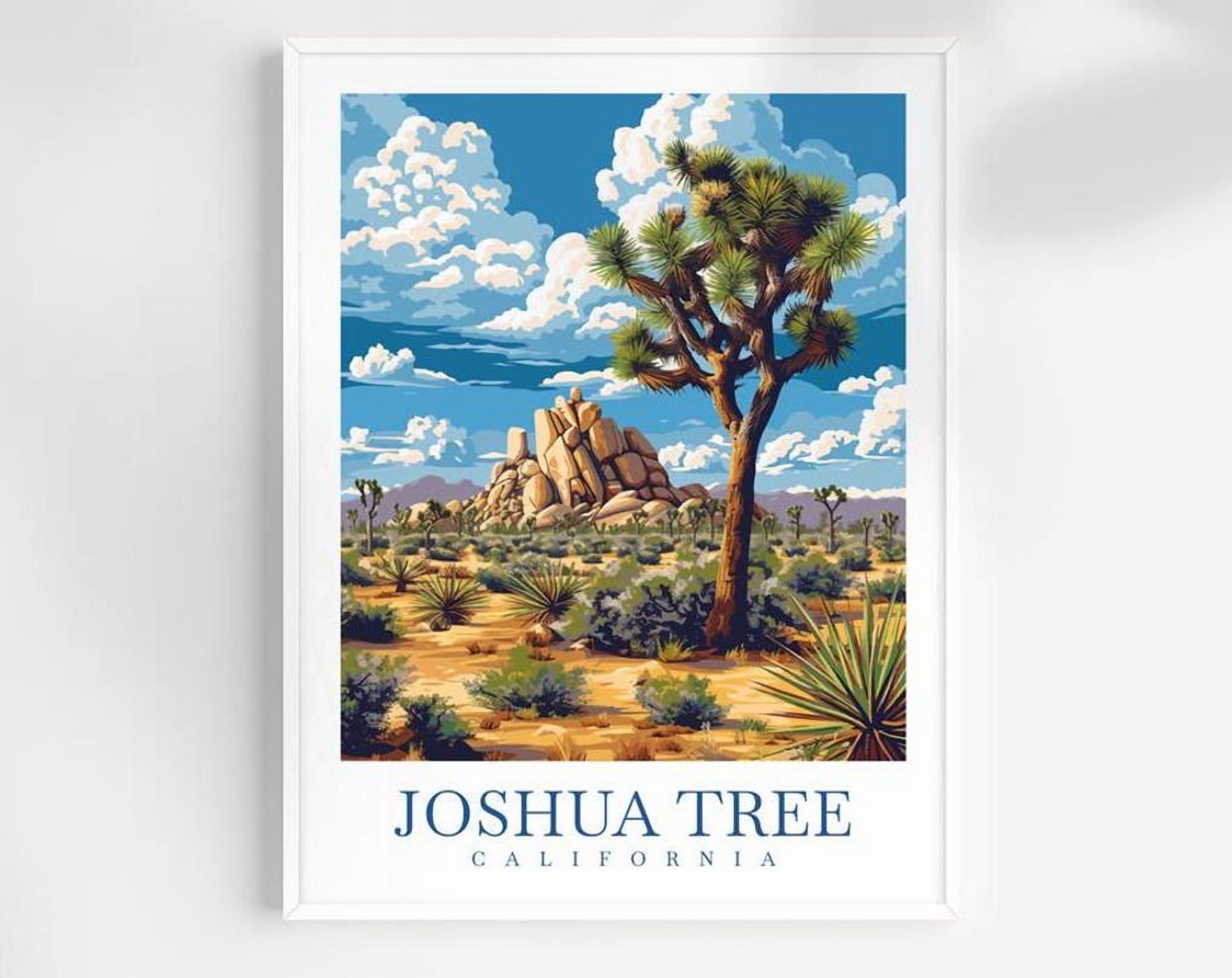 Miluva Joshua Tree Travel Print Wall Art California Park Illustrated ...
