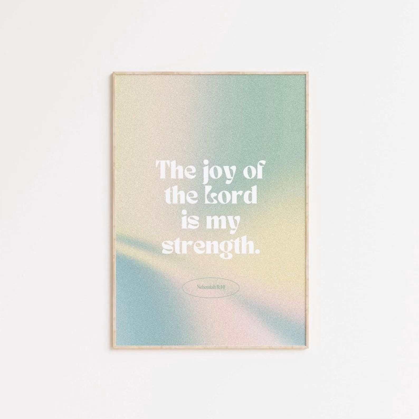 Miluva The Joy Of The Lord Scripture Wall Art Prints Trendy Wall Art ...