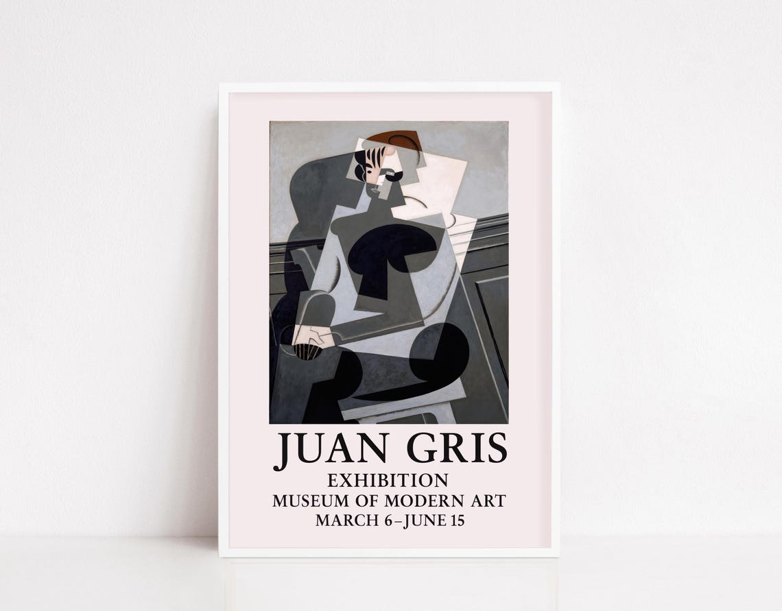 Miluva Juan Gris Exhibition Poster Vintage Exhibition Poster Cubist Art ...