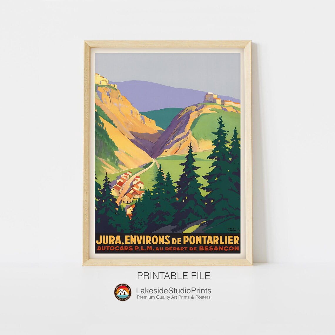 Miluva Jura Environs De Pontarlier Retro Travel Poster Download Vintage ...