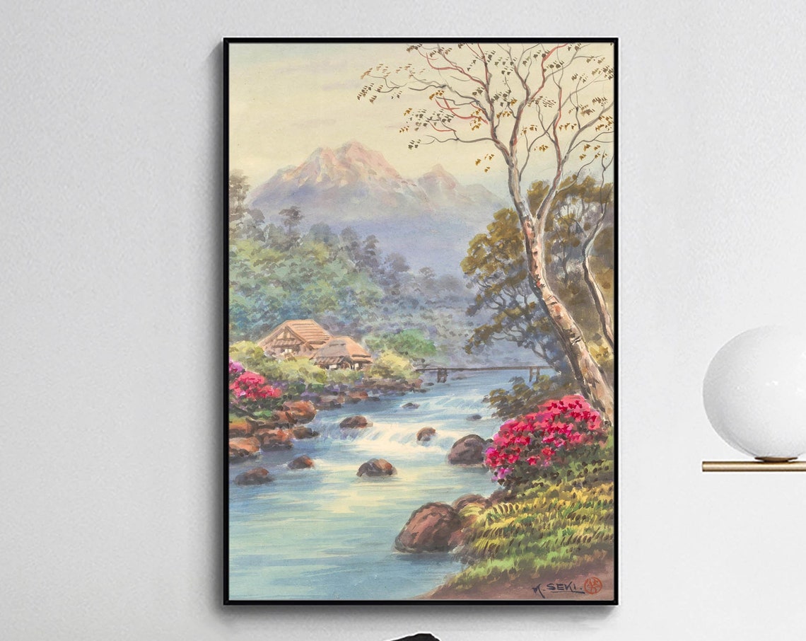 Miluva K.Seki-Farm By Flowing Stream-Hiroshi Yoshida,Vintage Japan ...