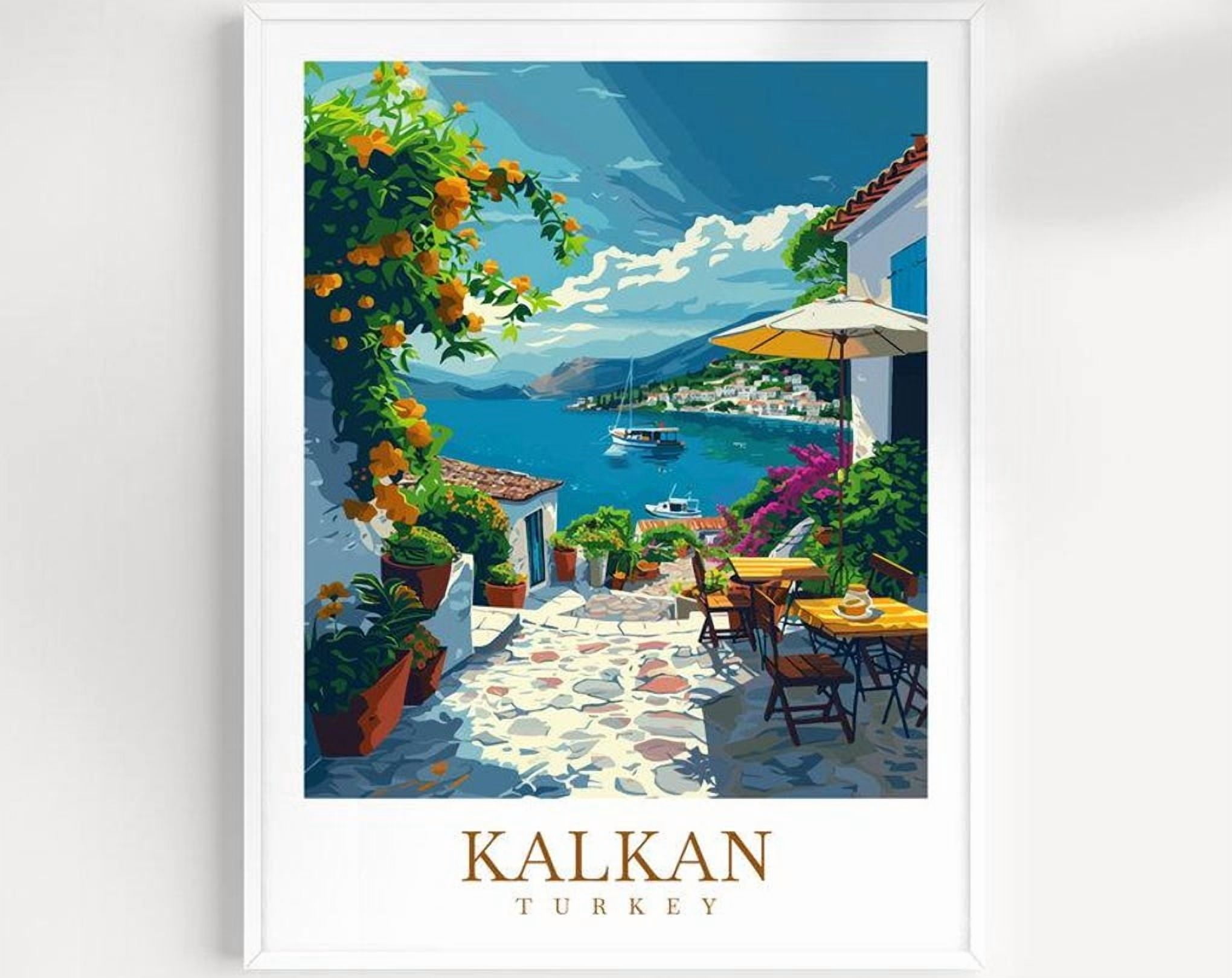 Miluva Kalkan Travel Print Wall Art Turkey Wall Hanging Home DÃ©cor ...