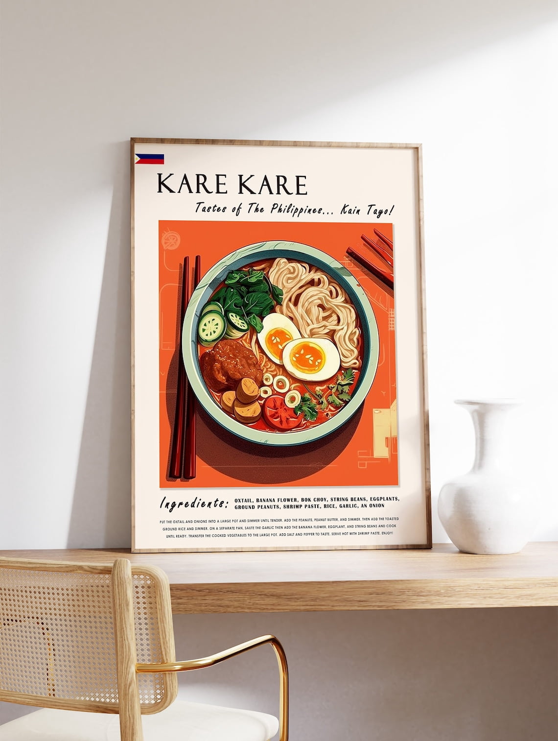 Miluva Kare Kare Filipino Food Poster, Filipino Food Print, Philippines ...