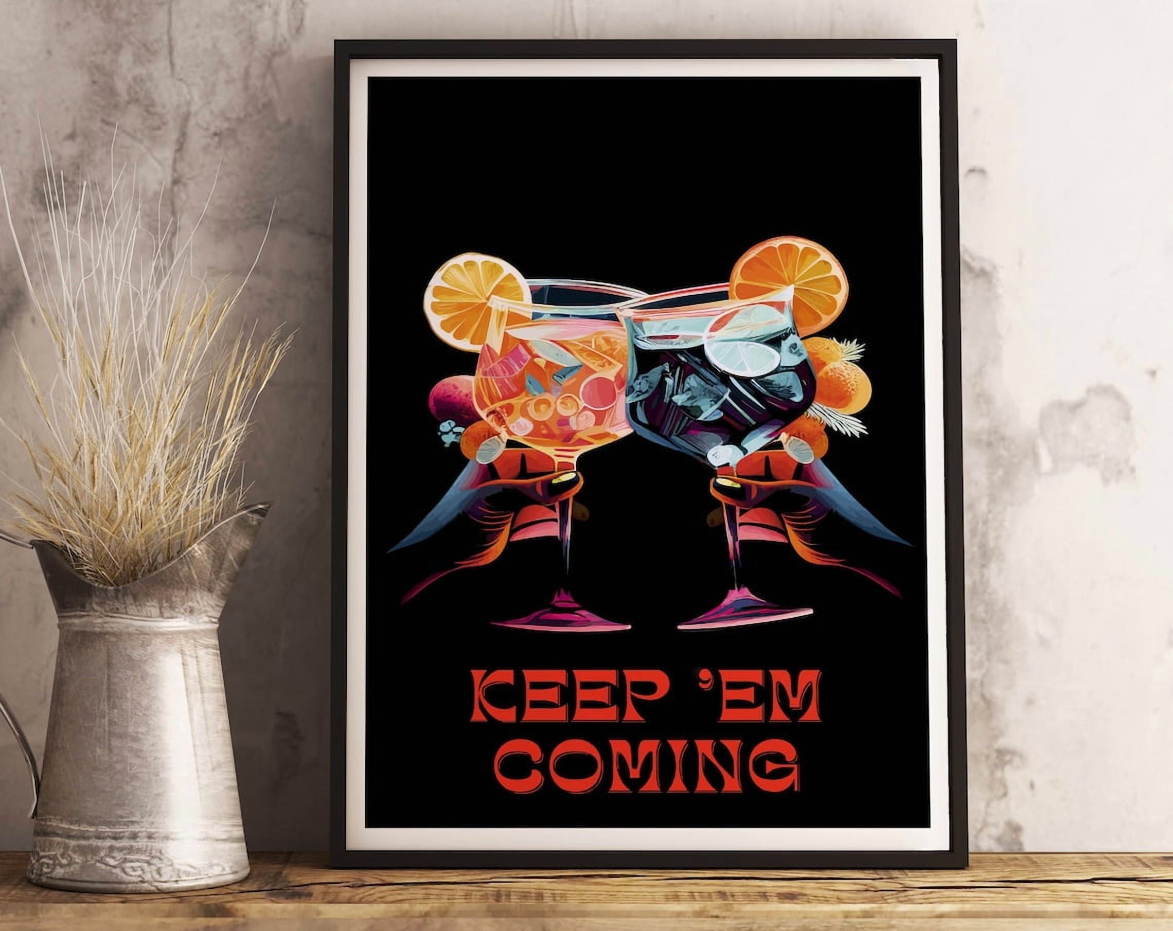 Miluva Keep'Em Coming Vintage Advertising Poster - Bar Decor - Cafe ...