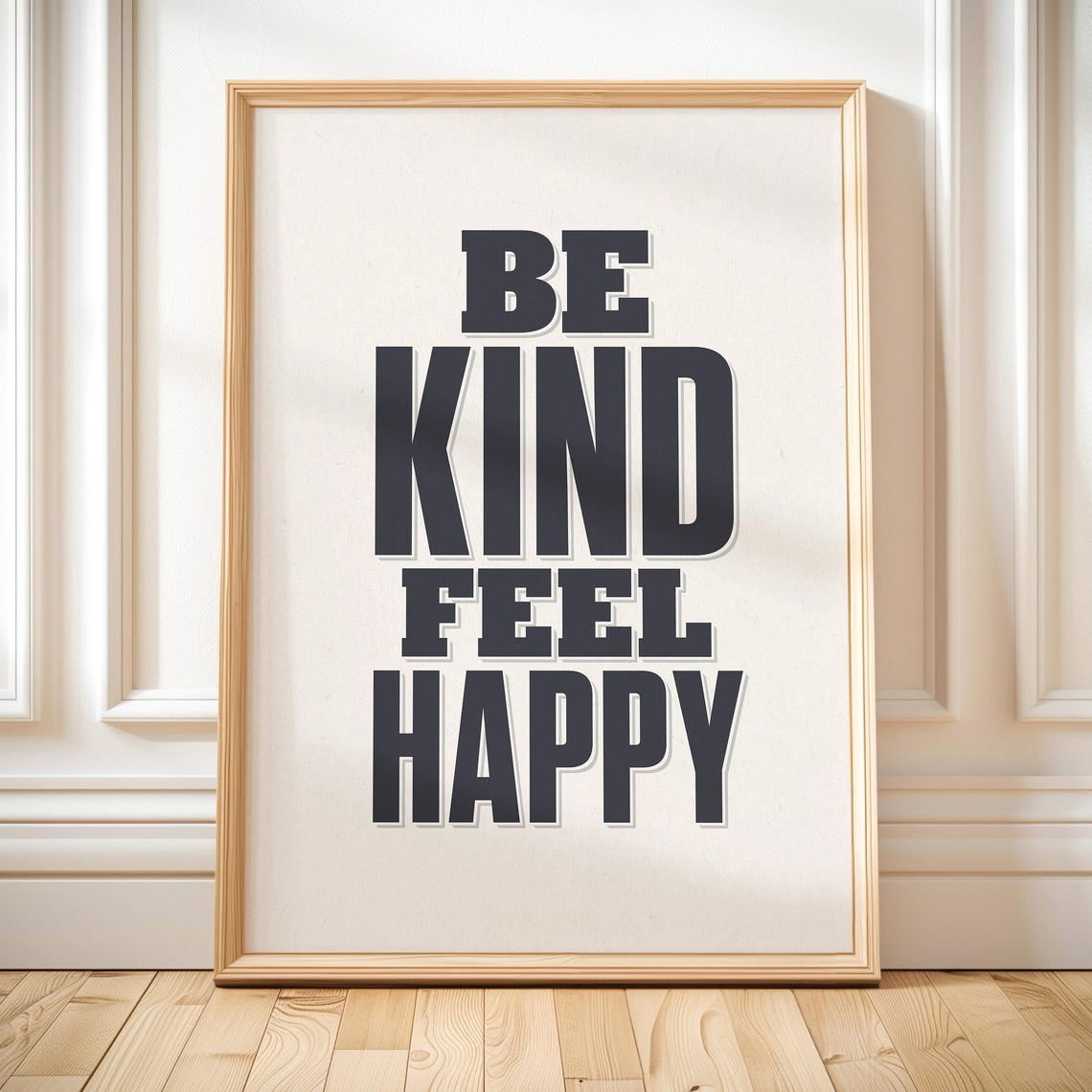 Miluva Be Kind Feel Happy Print Positive Affirmation Quote Wall Art ...