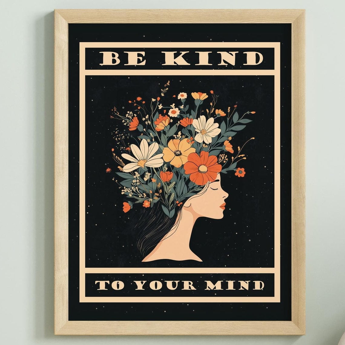 Miluva Be Kind To Your Mind Abstract Flower Growth Mindset Poster ...