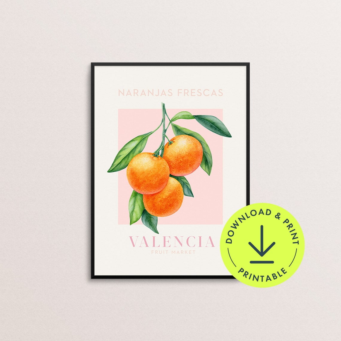 Miluva Kitchen Oranges Fruit Wall Art Kitchen Gallery Wall Printable Fruit Market Poster Orange ...
