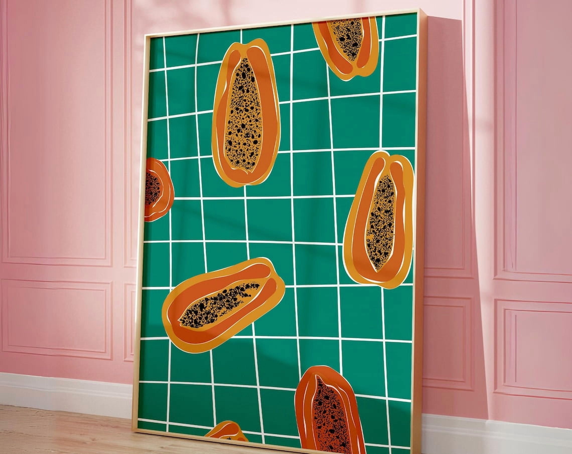 Miluva Kitchen Wall Art, Fruit Poster Print, Retro Food Art, Kitchen ...