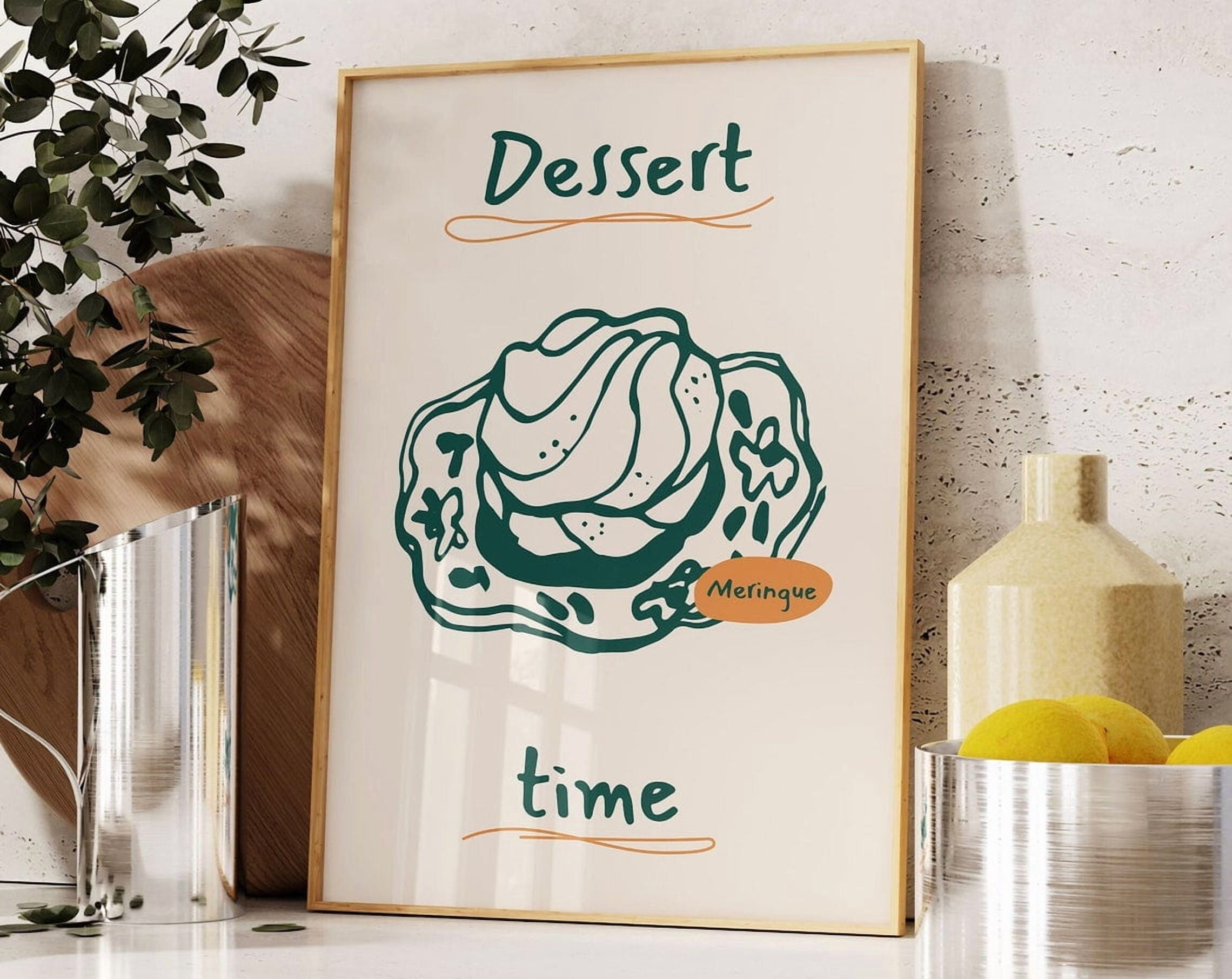 Miluva Kitchen Wall Art, Meringue Poster Print, Retro Food Art, Kitchen ...