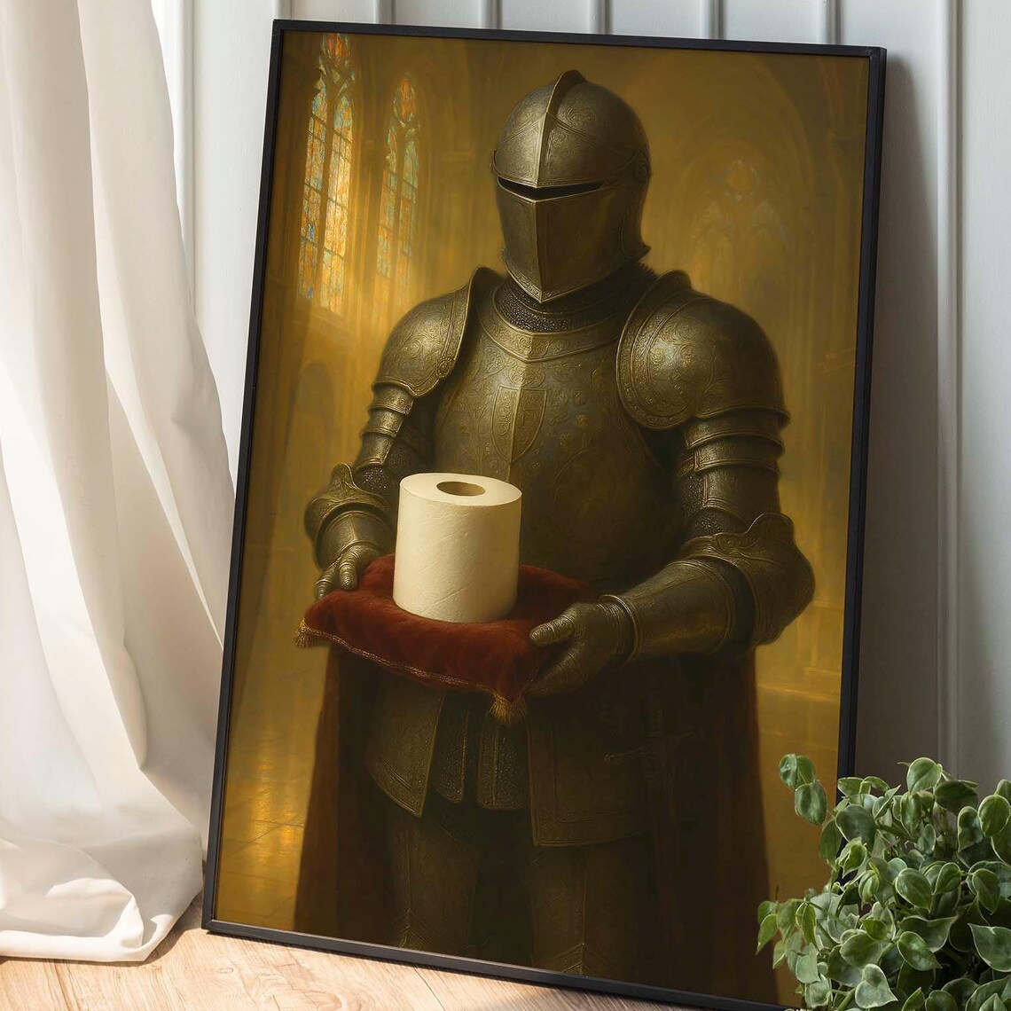Miluva Knight Bathroom Art, Toilet Art, Toilet Paper Poster, Bath Wall ...