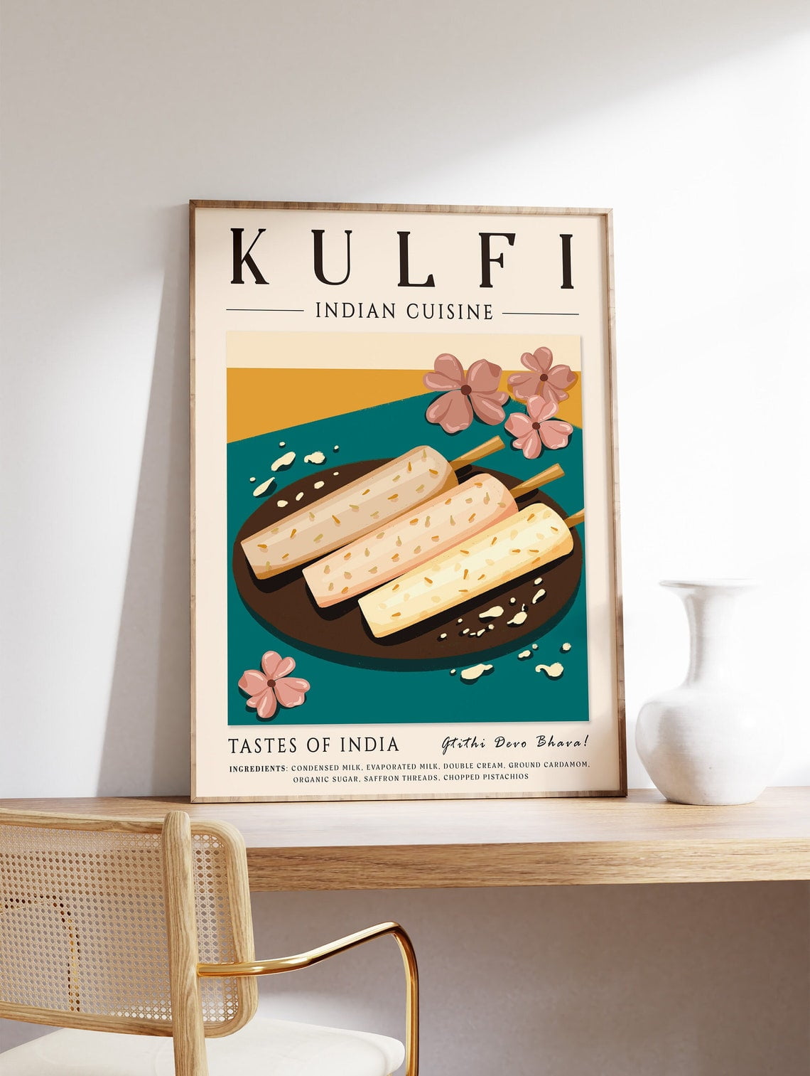 Miluva Kulfi Poster, Indian Food Art, Indian Food Poster, Kitchen Decor ...