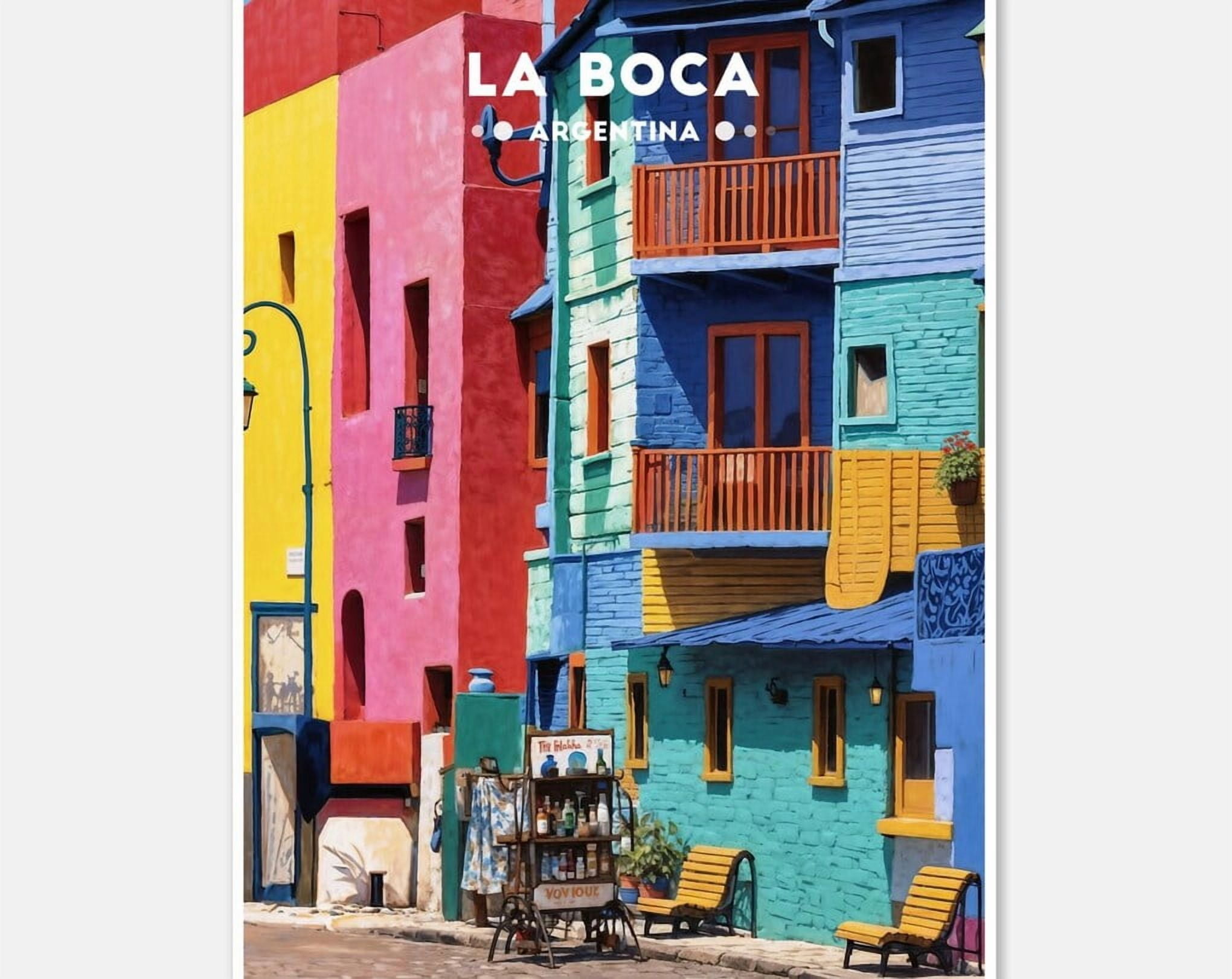 Miluva La Boca Poster Buenos Aires Art Argentina Wall Decor Colorful ...