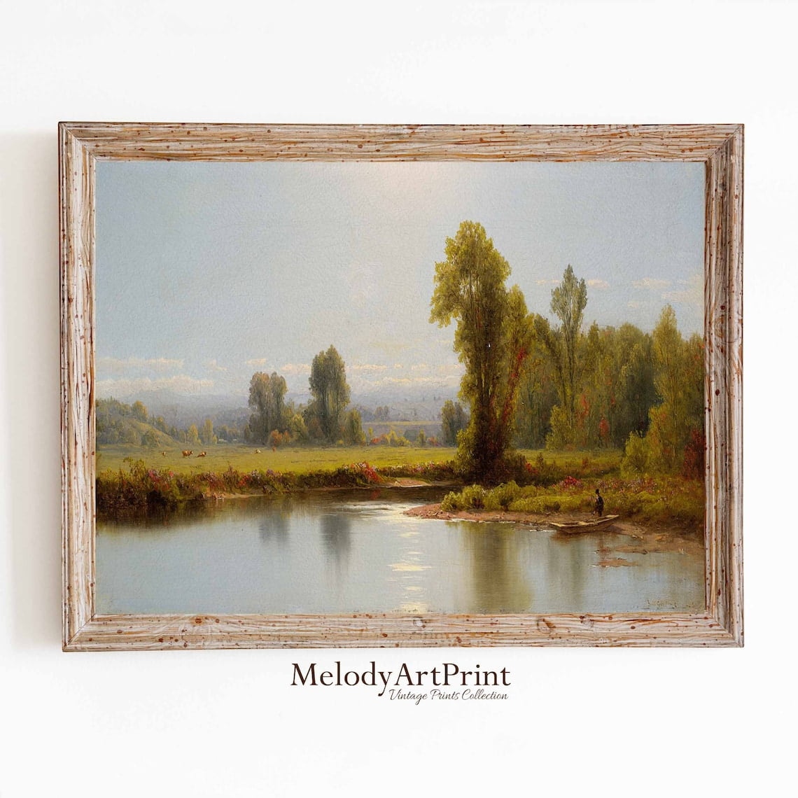 Miluva Lake Scenery Print, Country Landscape , Vintage Enhanced ...