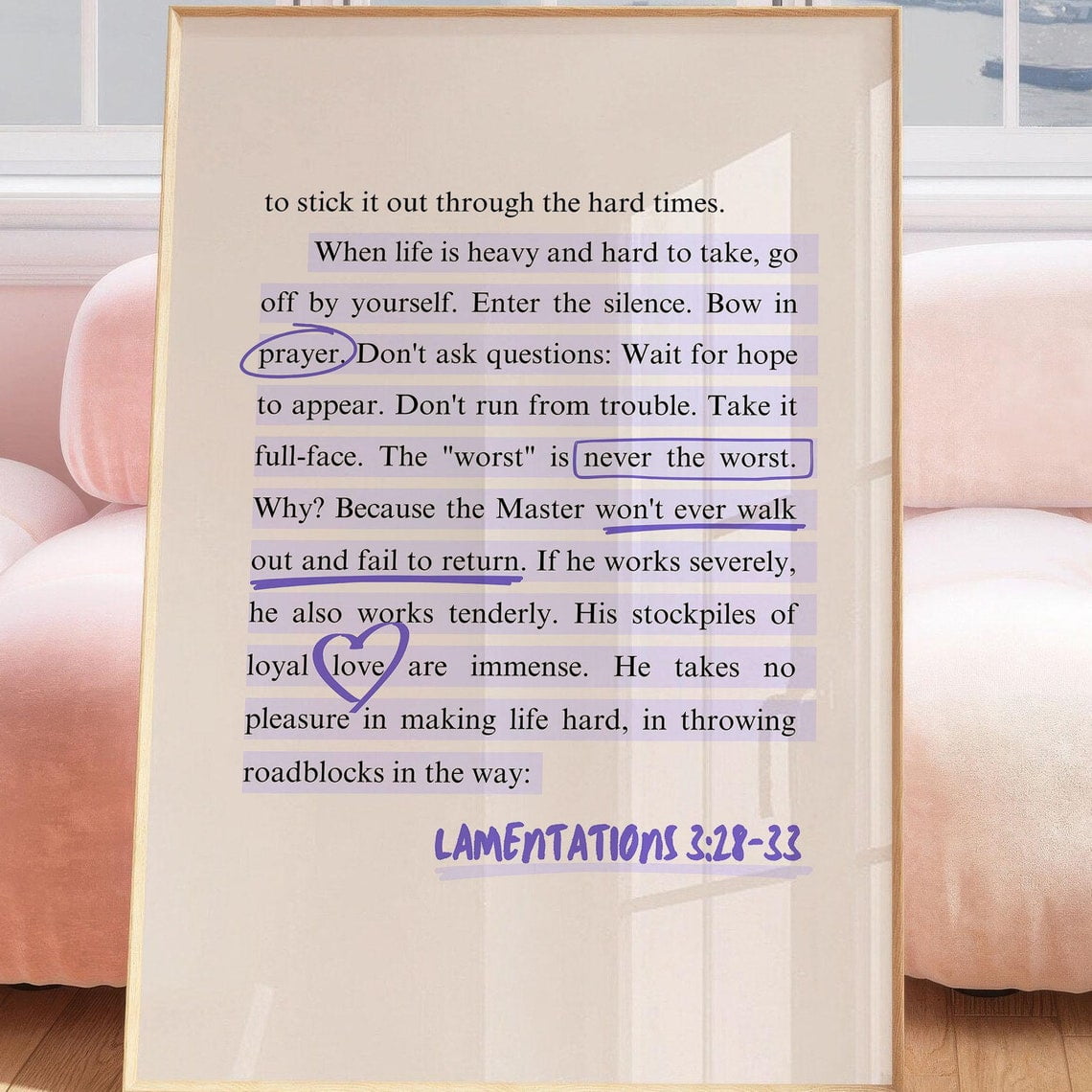 Miluva Lamentations 3 Wall Art Christian Pastel Purple Aesthetic Wall ...