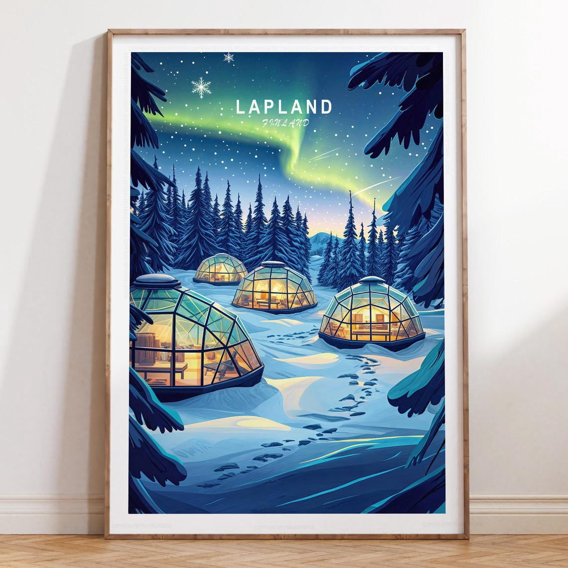Miluva Lapland Winter Poster, Finland Travel Print, Lapland Finland ...