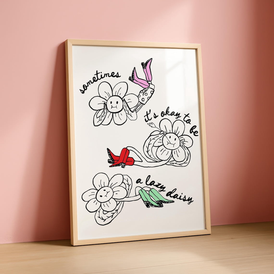 Miluva Lazy Daisy Self Care Affirmation Poster Cute Dopamine Decor ...