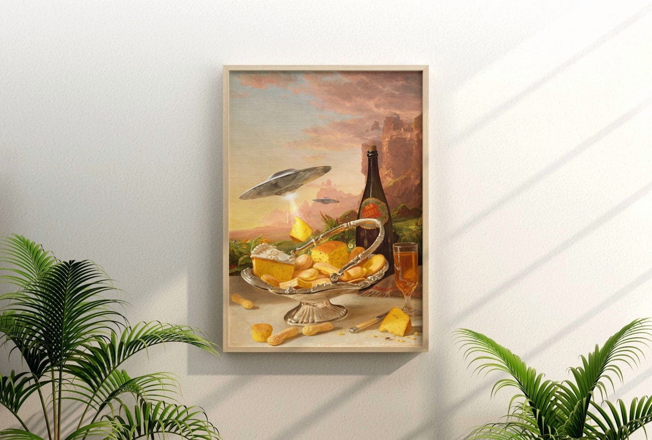 Miluva Lemon Cake (Ufo Art, Trippy Wall Art, Retro Art, Cosmic Art ...