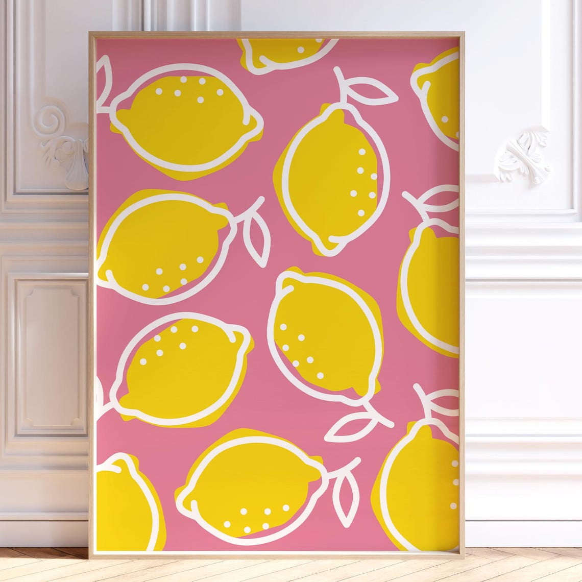 Miluva Lemon Wall Art Print, Pink Citrus Poster, Maximalist Dopamine ...