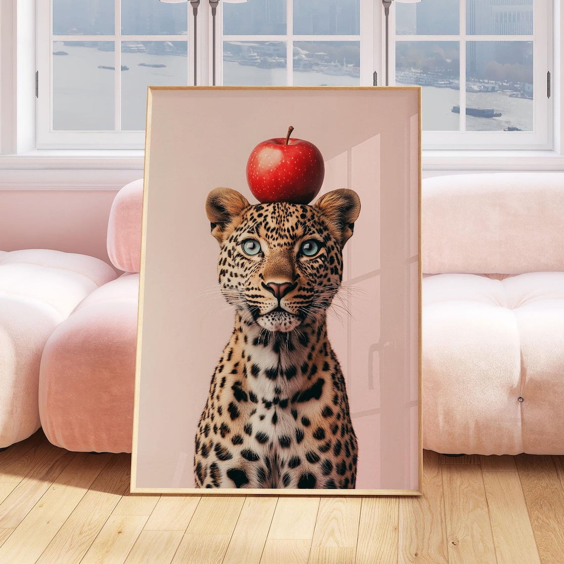 Miluva Leopard With Apple On Head Poster Preppy Dorm Room Decor Cheetah ...