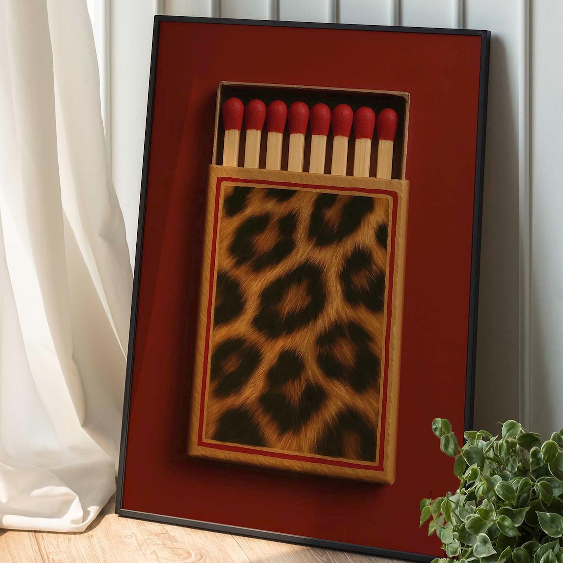 Miluva Leopard Matchbox Print, Matchbook Template, Retro Leopard Poster ...