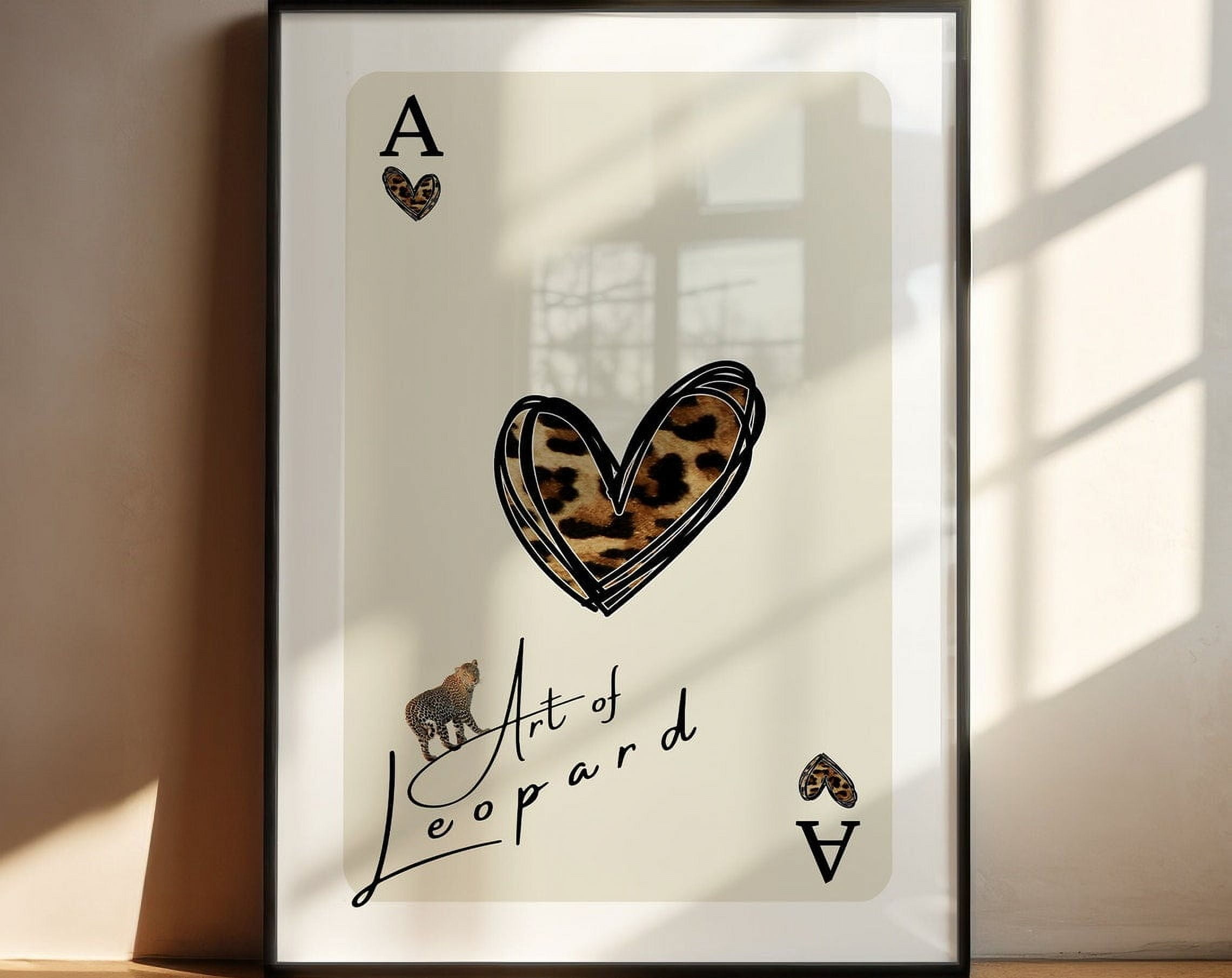 Miluva Leopard Wall Art Ace Card Leopard Poster Preppy Coquette Girl ...