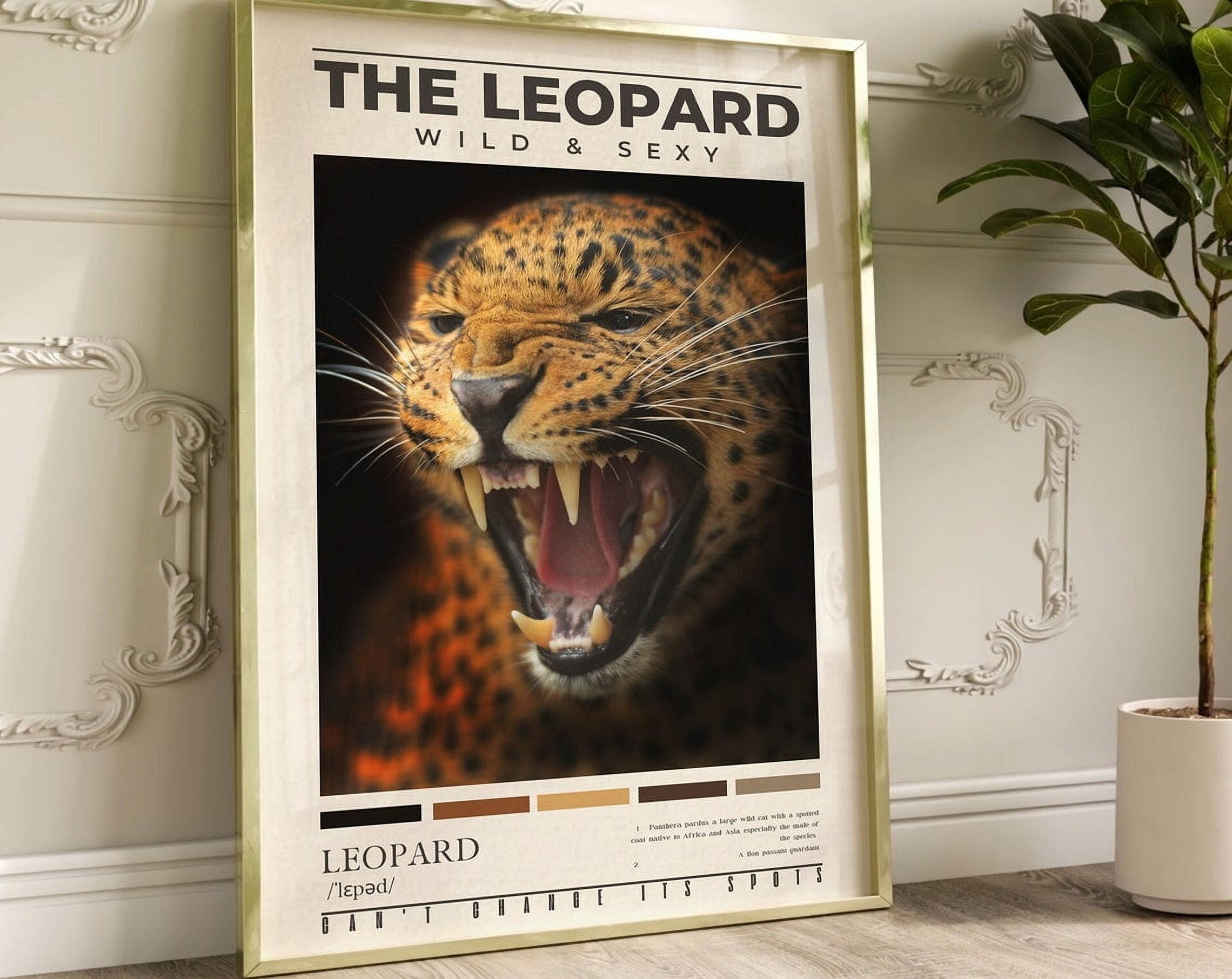 Miluva Leopard Wall Art, Leopard Definition Print, Preppy Above Bed ...