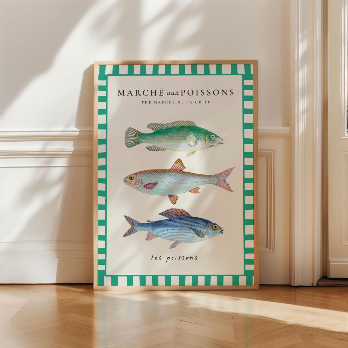 Miluva Les Poissons Print, Fish Print, French Food, Beach Print, Retro ...