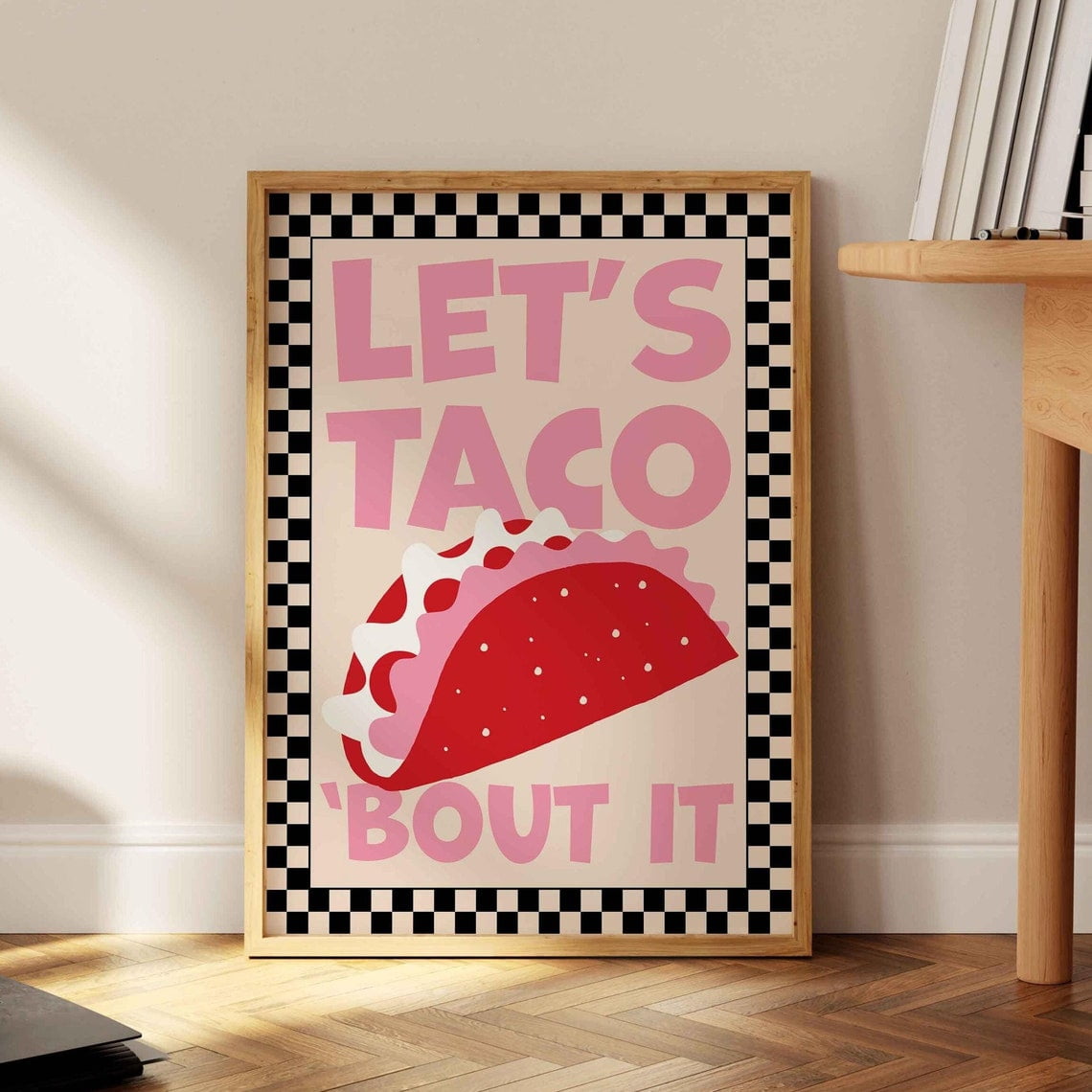 Miluva Lets Taco Bout It Print, Kitchen Print, Poster, Taco Food ...