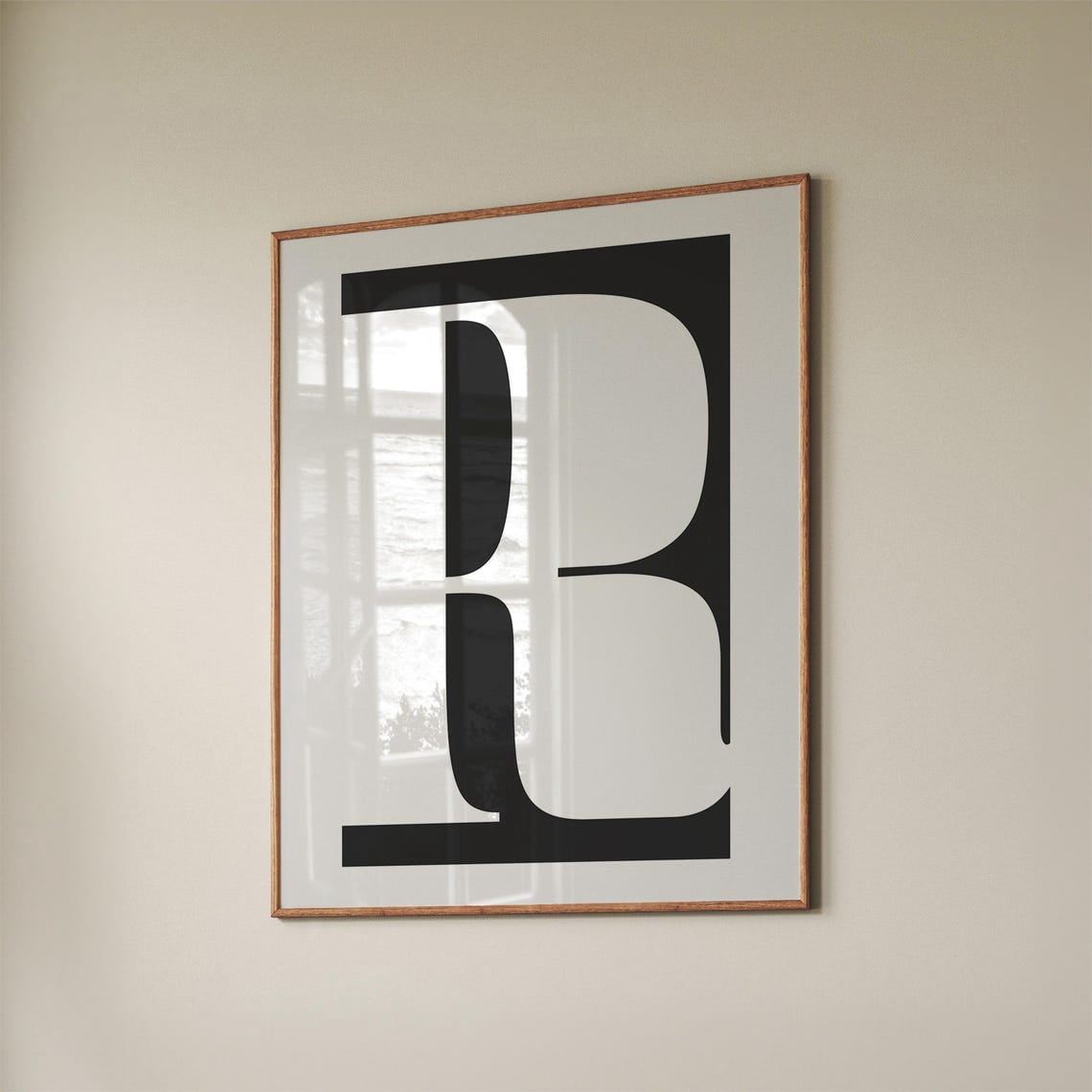 Miluva Letter Art Print, R Printable Letter Poster, Home Decor, Black ...